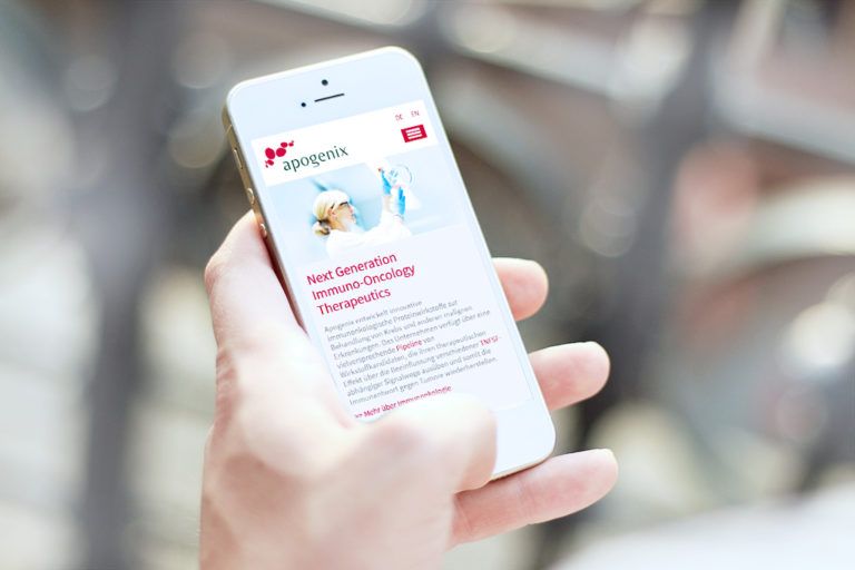 Website für Pharmaunternehmen Apogenix AG • Neitzel Werbeagentur